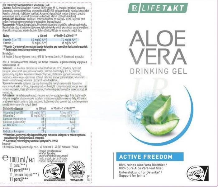 LR Aloe Vera Drinking Gel Active Freedom - Sklep LR Health